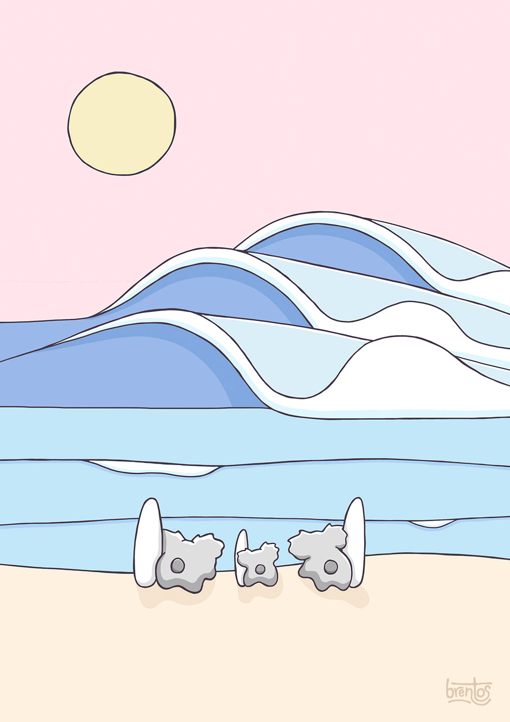 Create Your Own Surfing Koala Family Print - Brentos